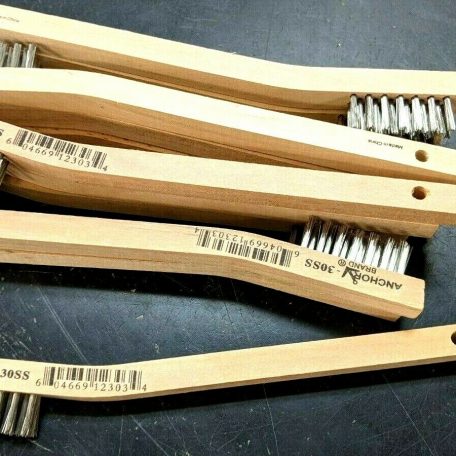 12 each Stainless Steel Mini Wire Brushes w/wood handle - Mito Supply