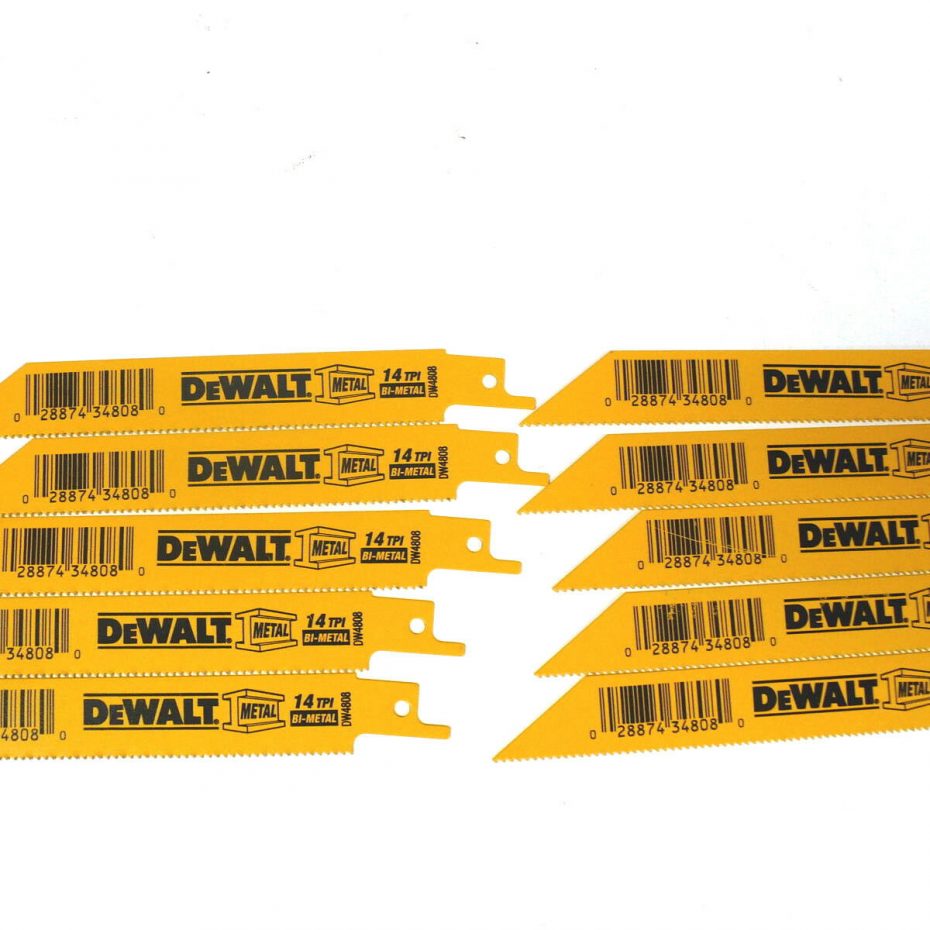 10 Dewalt 6" X 14 TPI Bi-metal Reciprocating Saw Blades - Mito Supply