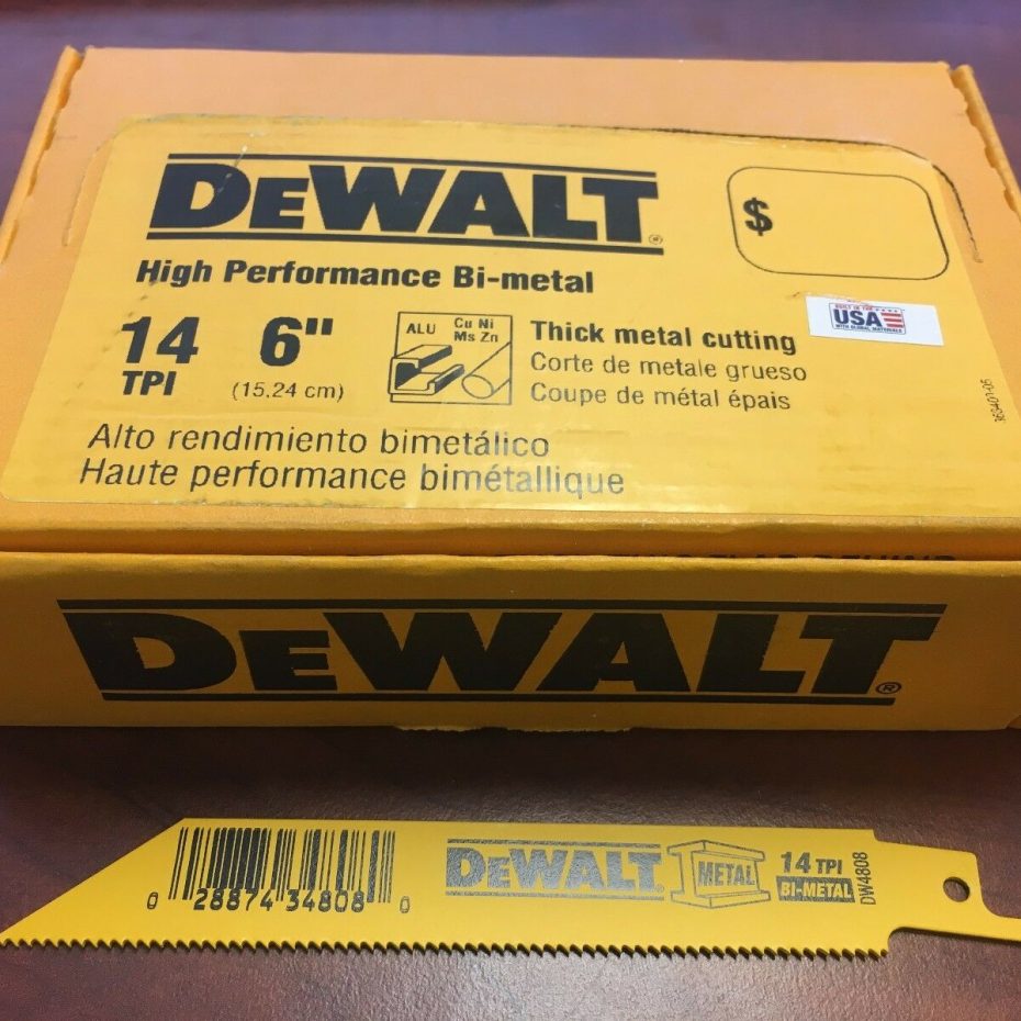 100 Dewalt 6" X 14 TPI Bi-Metal Reciprocating Saw Blades - Mito Supply