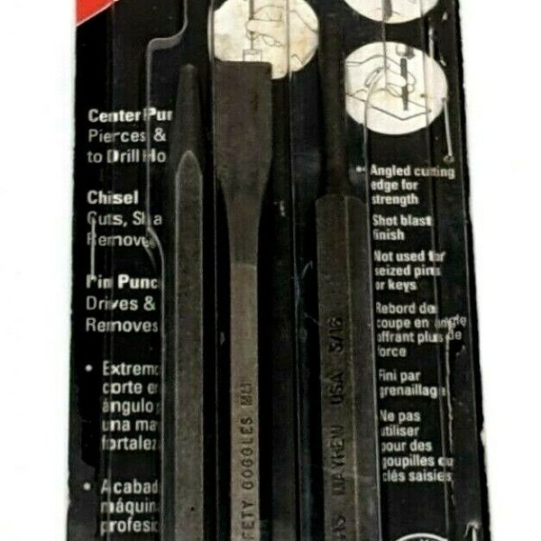 MAYHEW Select 3 Piece Punch & Chisel Set #89072- Made in USA - Mito Supply